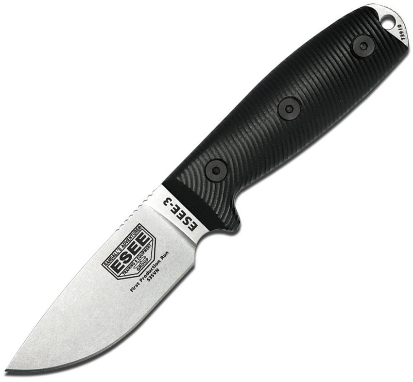 ESEE Model 3 3D Fixed Blade S35 ES3PM35V001 3.88" Stainless G10 ...